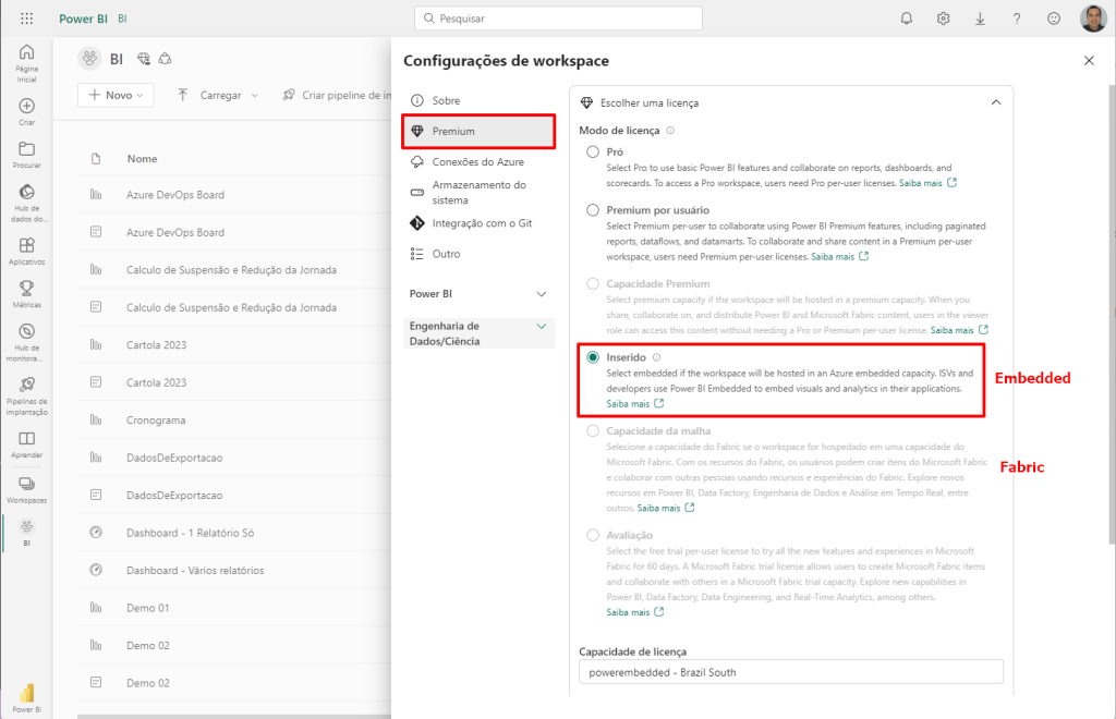 Ajuda - Requisitos para Importar Relatórios - Power Embedded
