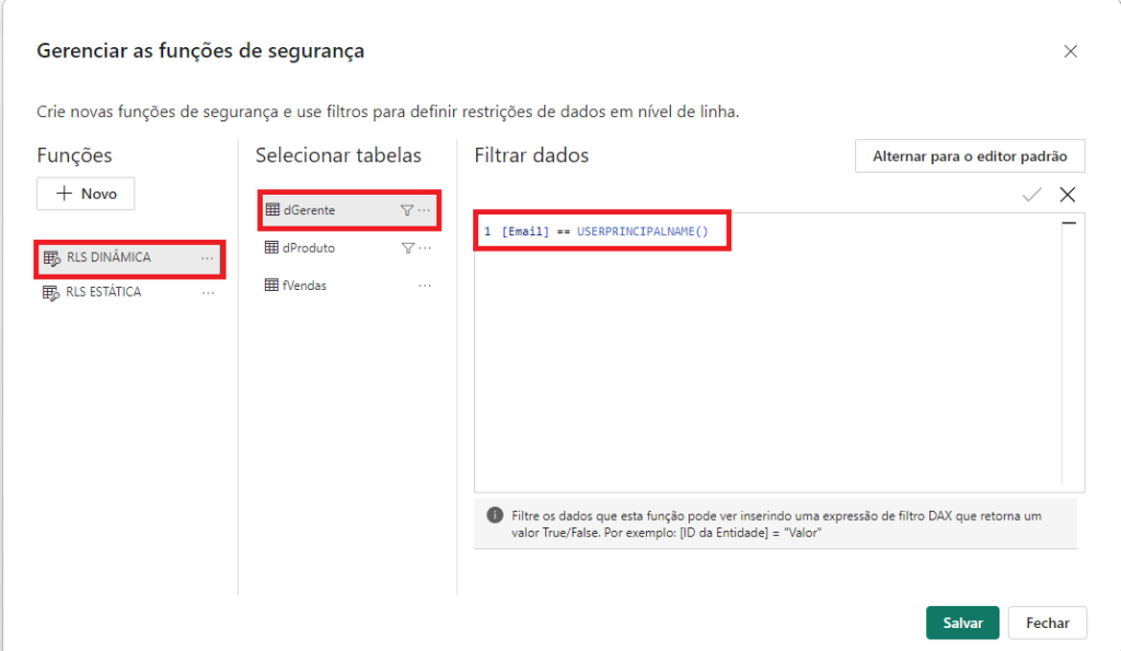 Ajuda - Row Level Security (RLS) e Object Level Security (OLS) - Power Embedded